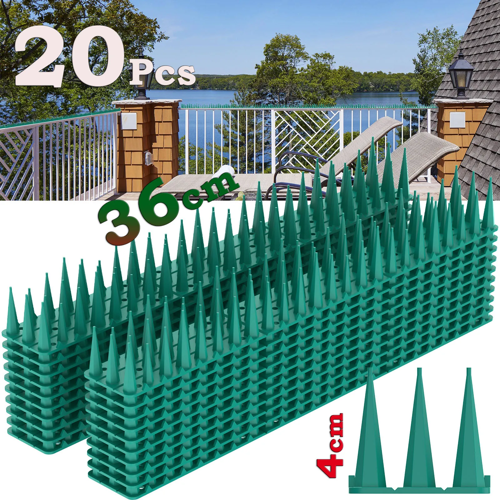 20Pcs Bird Spikes Plastic Fence Toppers to Keep Pigeon or Animals Stop ...