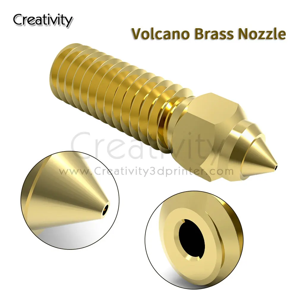 3D Printer Upgrade Volcano Nozzles Brass M6 Thread 0.4/0.6/0.8MM Hotend Nozzle For 1.75mm ...