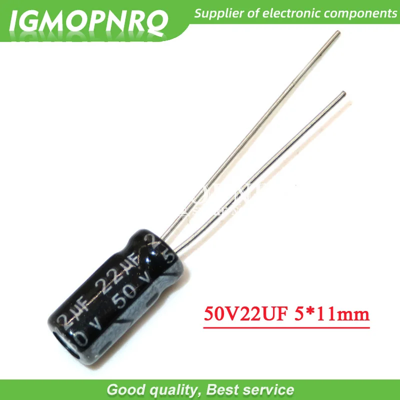50PC 50V22UF 5*11mm 22UF 50V 5x11 mm Aluminum Electrolytic Capacitor ...