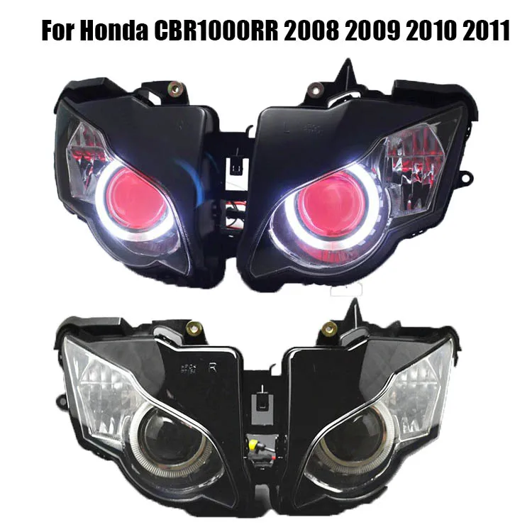 Motorcycle Head Lamp Fully Assembled Projector Headlight Assembly HID ...