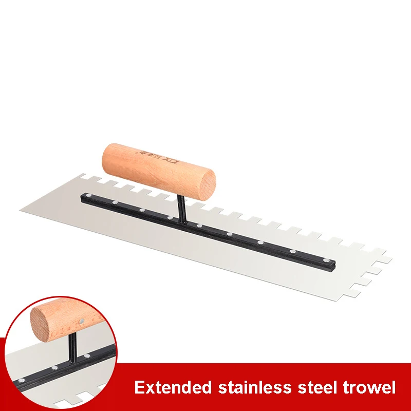 Stainless-Steel-Toothed-Trowel-Scraper-Bricklayer-Scraper-Serrated-Tile ...