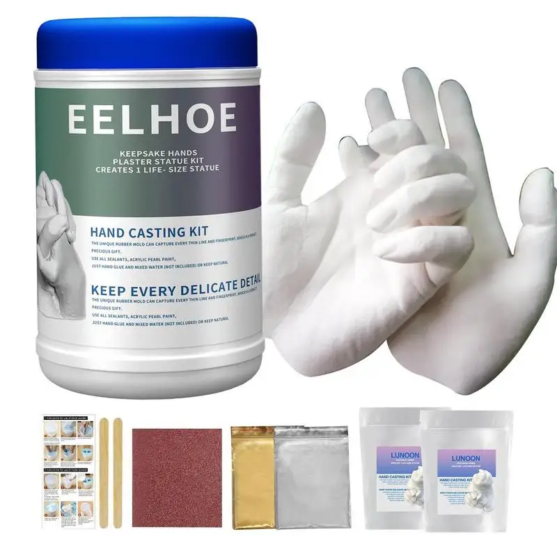 3D Handmade Hand Mold Casting Clone Powder DIY Kit Couples Hand Holding ...