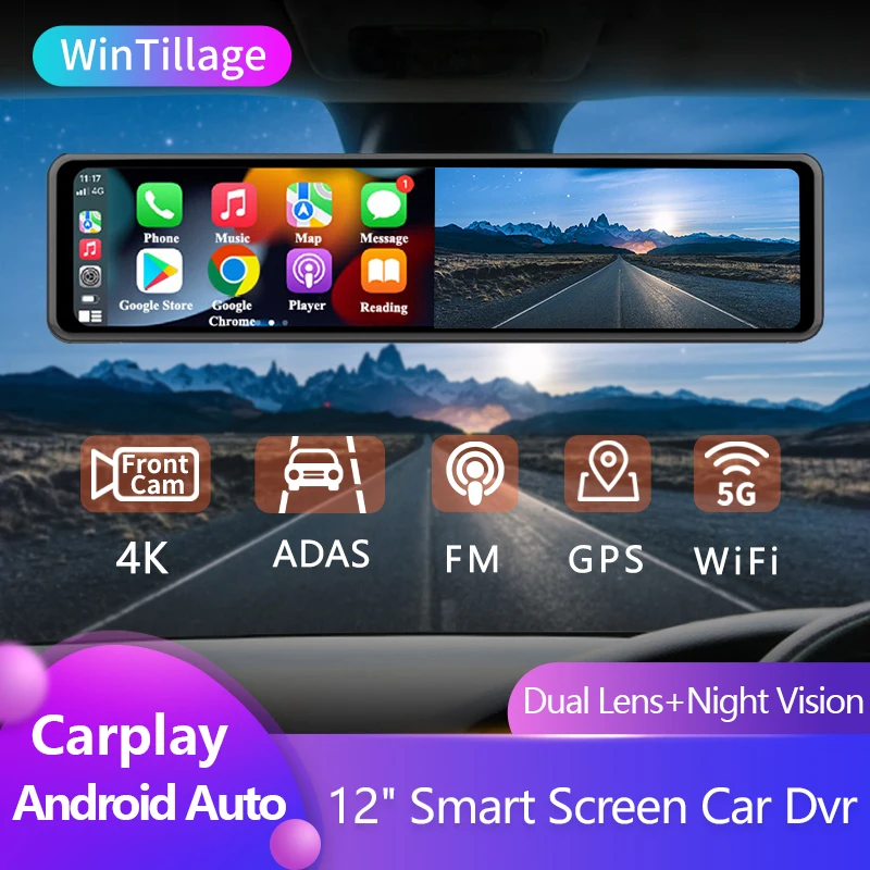 4K-Dash-Cam-Wireless-Carplay-Android-Auto-Car-Video-Camera-Recorder ...