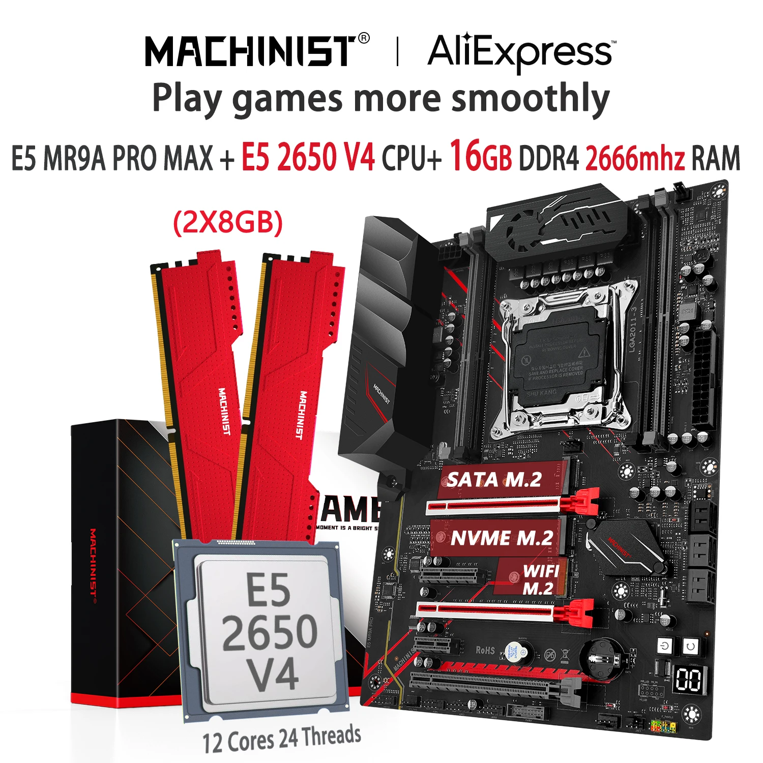 MACHINIST-Conjunto-de-Motherboard-MR9A-PRO-MAX-X99-Kit-Xeon-LGA-2011-3 ...