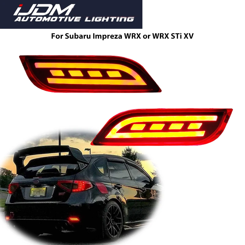 iJDM For Subaru Impreza WRX STi XV Crosstrek Red LED Bumper Reflectors ...