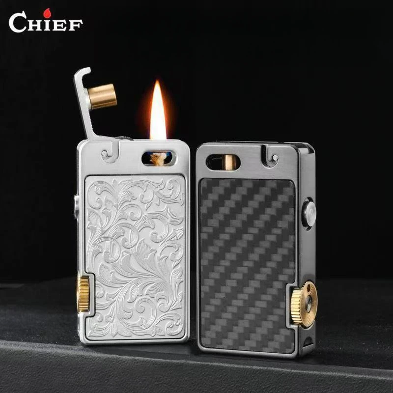 CHIEF Metal Kerosene Lighter Creative One Click Press Launch Ignition ...