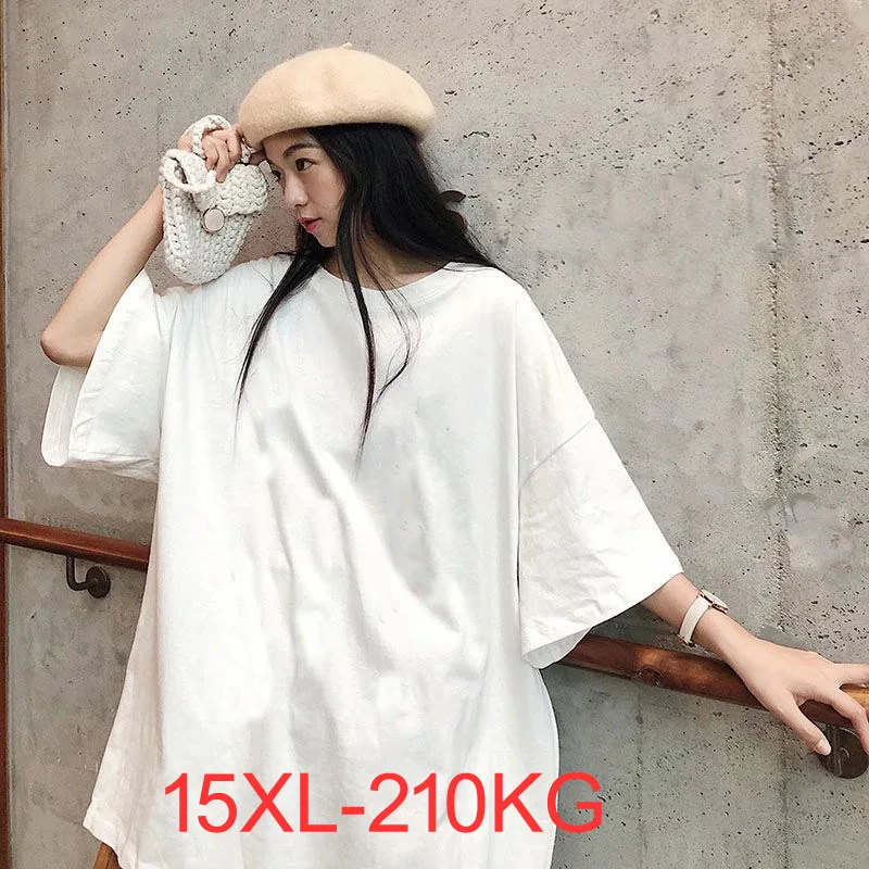 Große größe frauen T-shirt 7XL 8XL 9XL 12XL 13XL 15XL sommer rundhals kurzarm lose schwarz und ...