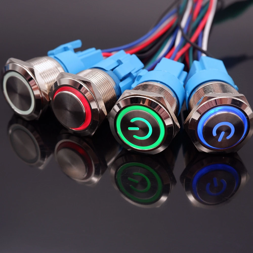 22mm-Flat-High-Head-Metal-Push-Button-Switch-Waterproor-Ring-Power-Led ...