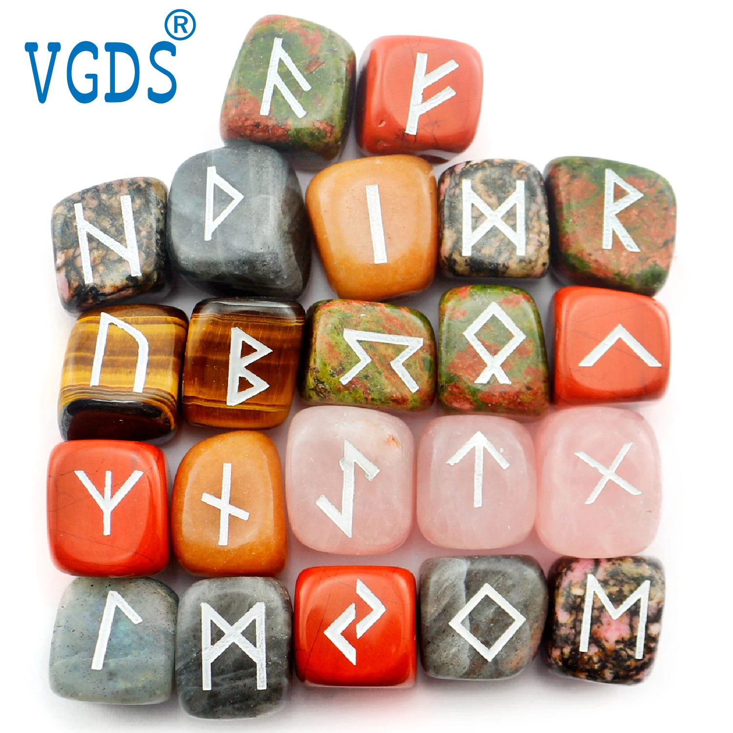 25Pcs-Ancient-Mystery-Runes-Gemstone-Ornaments-Futhark-Futhorc-Symbol ...