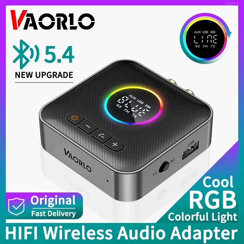 4-in-1-RGB-Colorful-Lights-Bluetooth-5-4-Audio-Receiver-Transmitter-FM ...