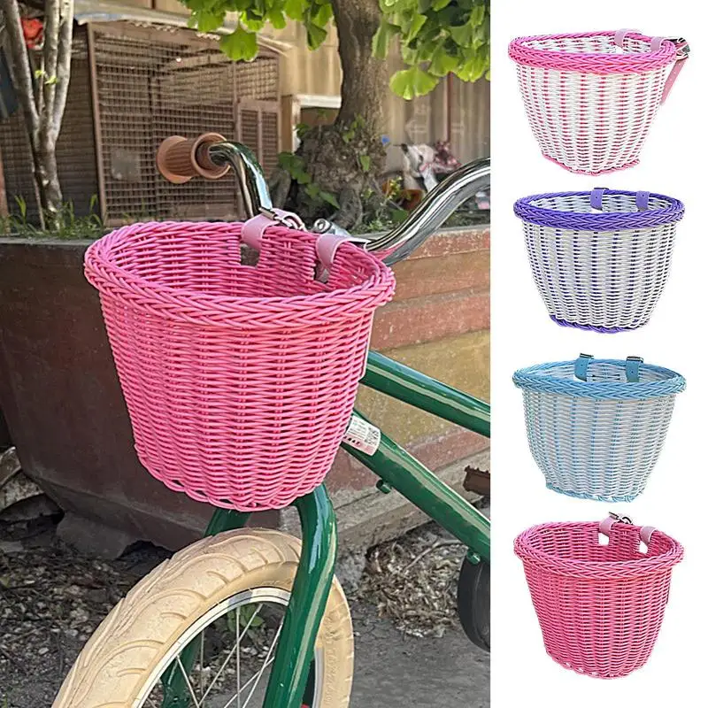 Bicycle-Front-Basket-Retro-Girl-Tricycle-Handlebar-Basket-Waterproof ...