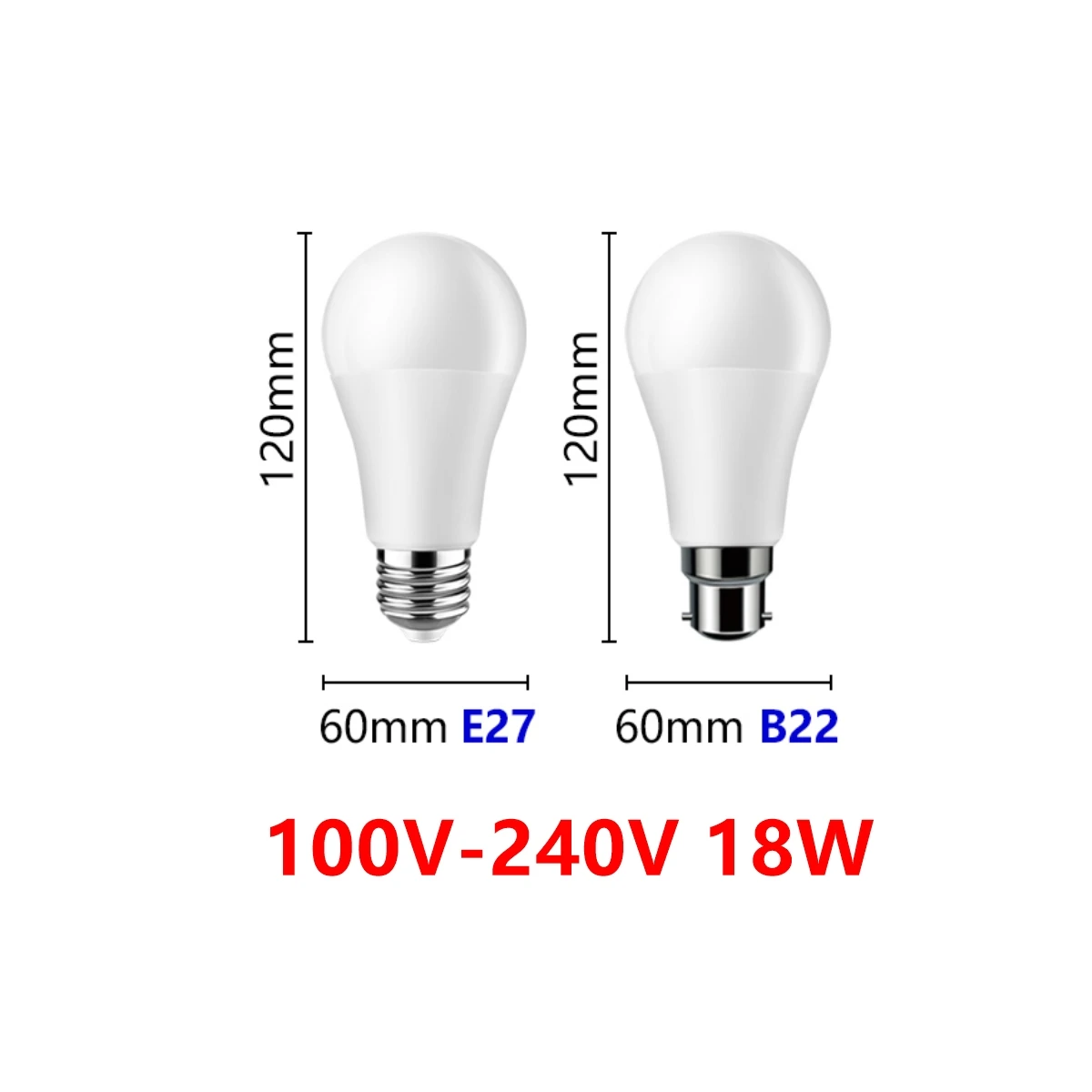 Ampoule,4000K-24W-E27-6 pièces--Ampoule LED pleine tension 120V 220V 8W 24W E27 B22, haute ...