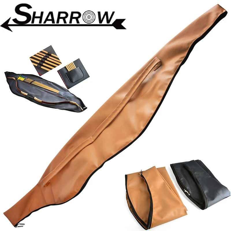 1pc Archery Traditional Bow Bag 60inch Soft Leather Longbow Bag Carry ...