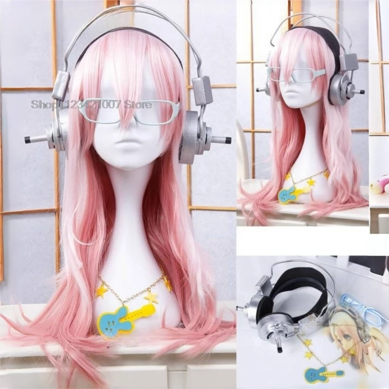 Supersonico-Super-Sonico-60cm-Long-Pink-Ombre-Hair-With-Headphone-Prop ...