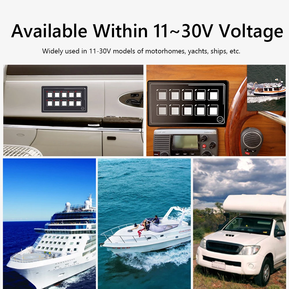 Waterproof 10 Gang RV Switch Panel Bluetooth APP Control Kit LED Light ...