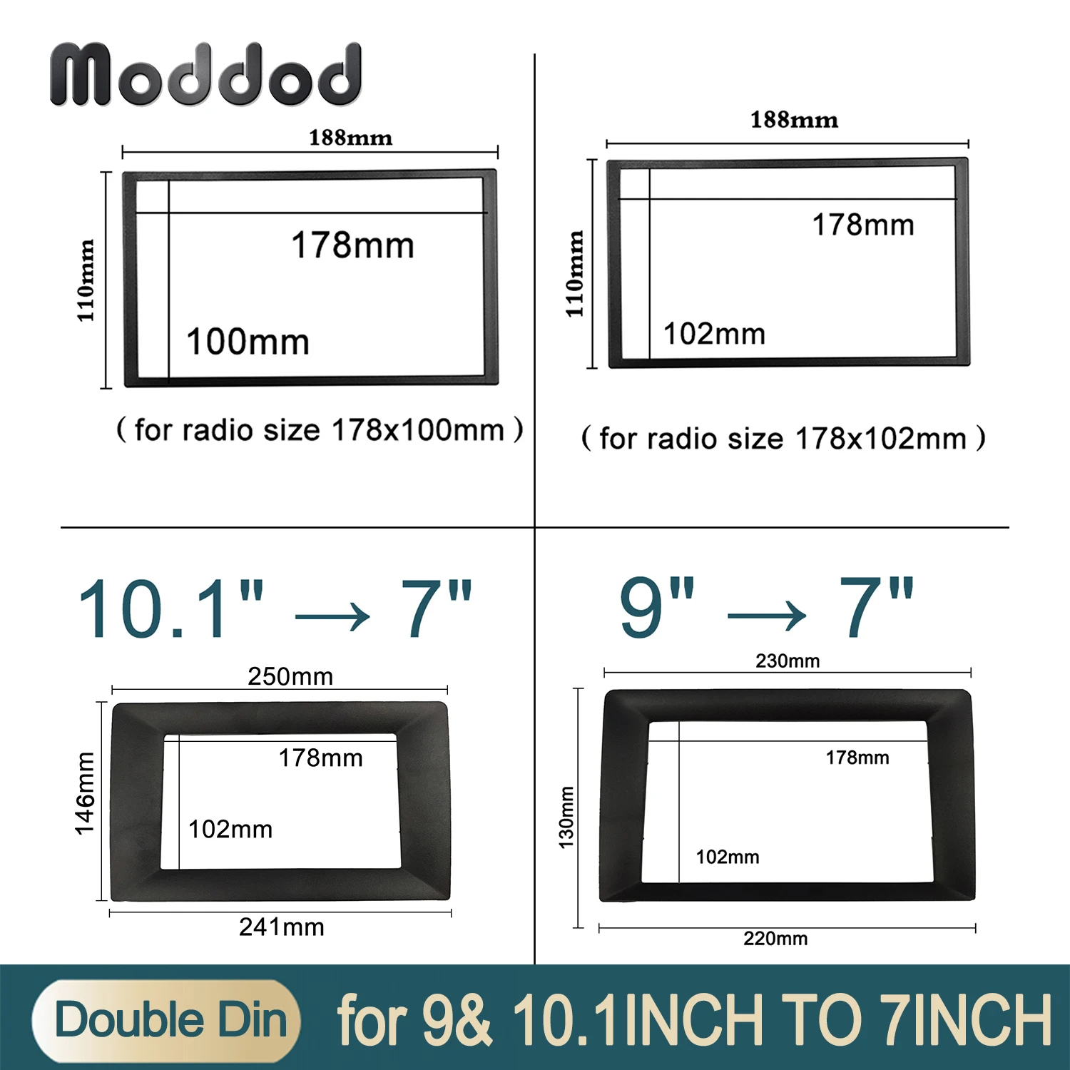 Universal-Car-Radio-Frame-for-9-10-1-Inch-to-7-Inch-Stereo-DVD-Player ...