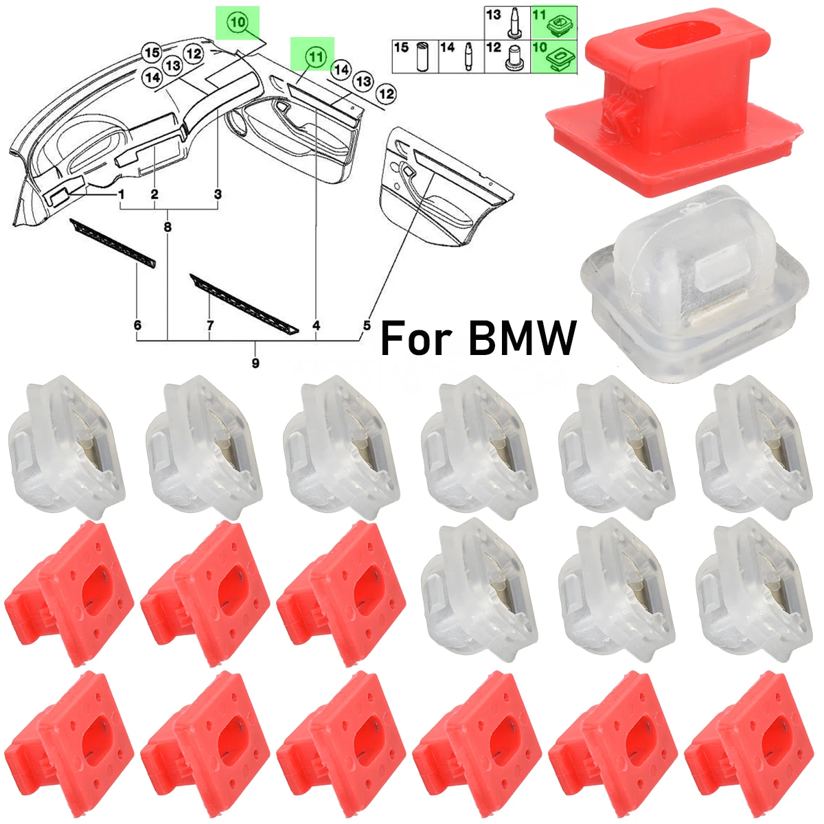 20Pcs-Car-Door-Interior-Dashboard-Dash-Trim-Moulding-Clips-For-BMW-3 ...