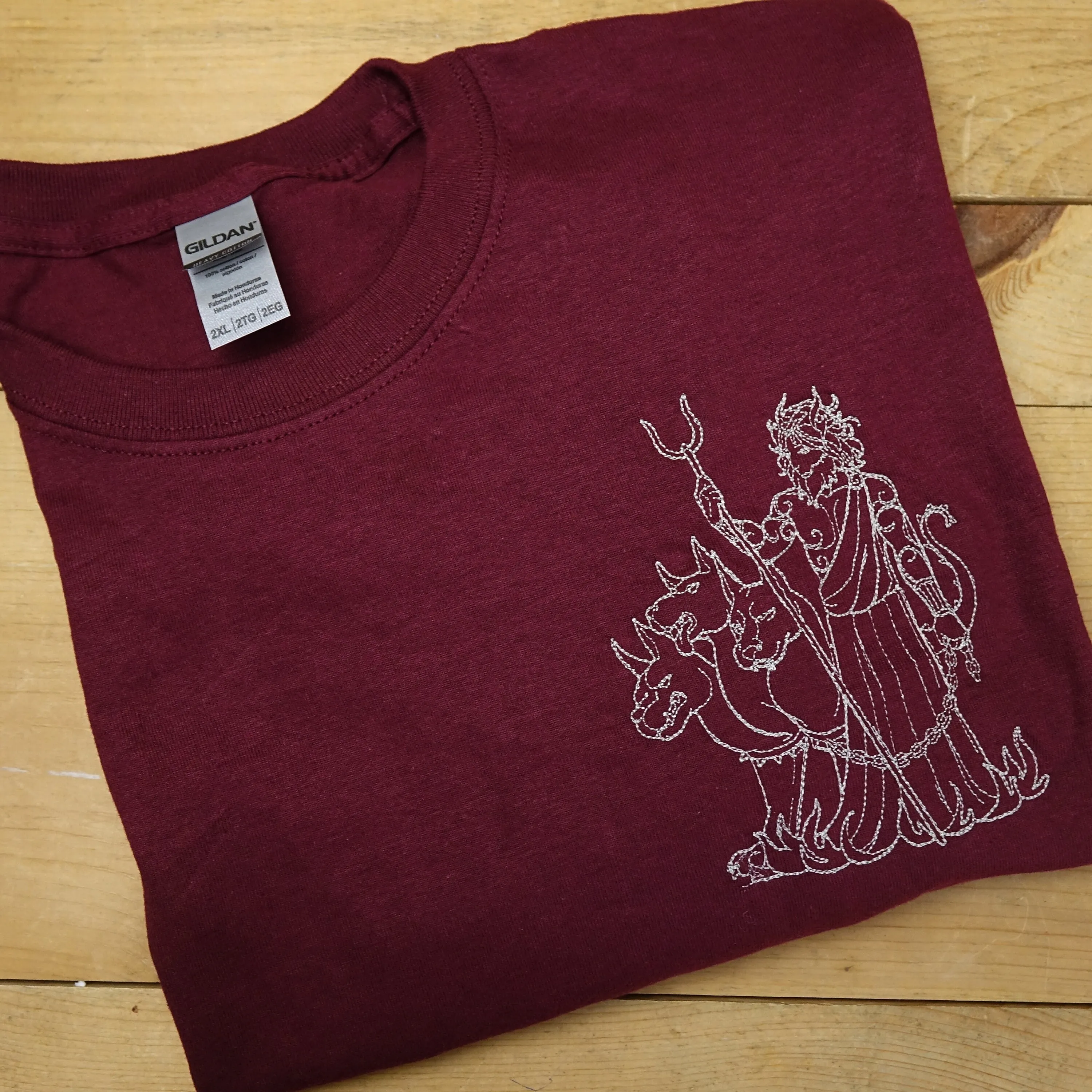 One-2Xl-Hades-Burgundy-Embroidered-T-Shirt-Mythology-Shirt-Camp-Half ...