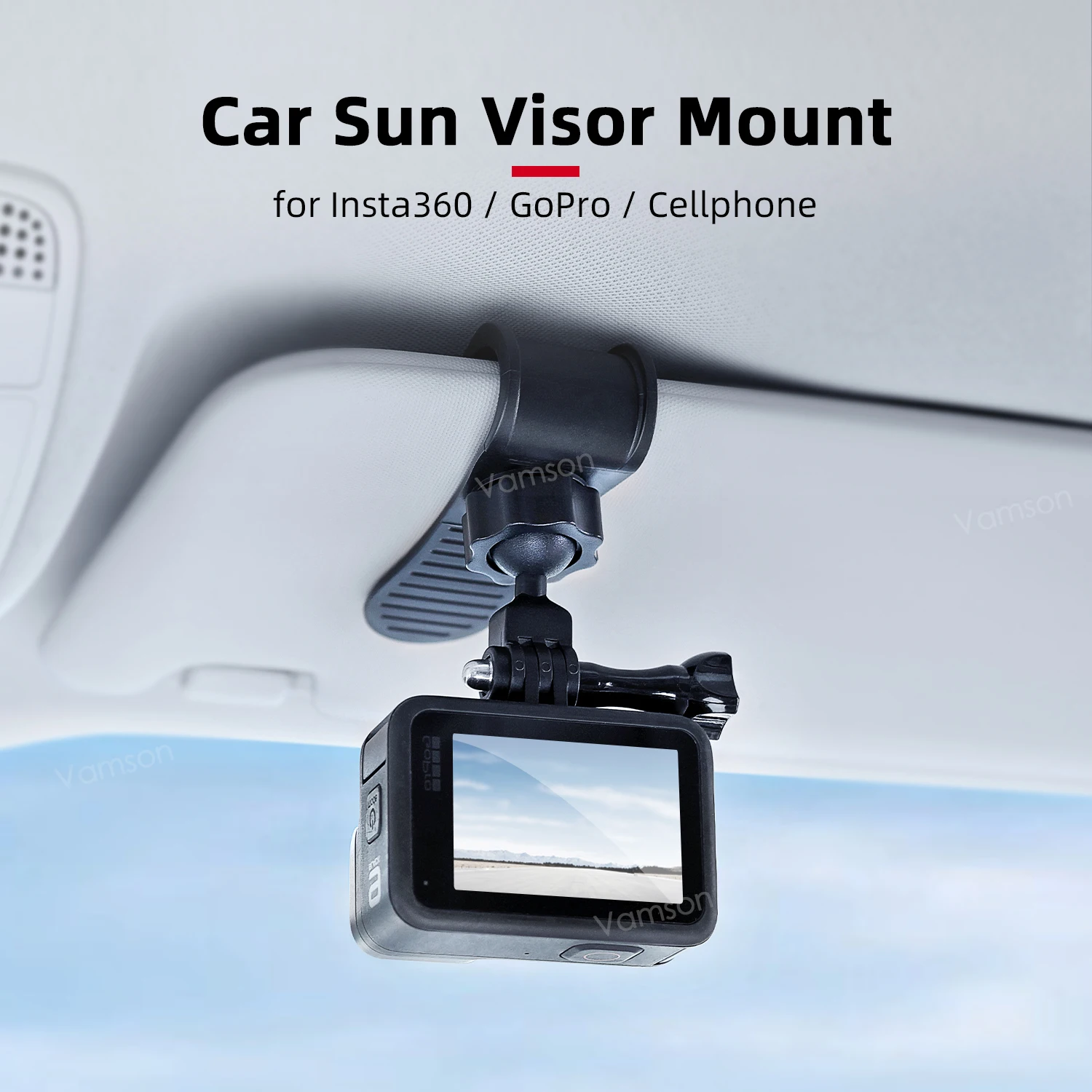 Vamson-Universal-Car-Sun-Visor-Mount-para-GoPro-Hero-12-11-10-9-8 ...