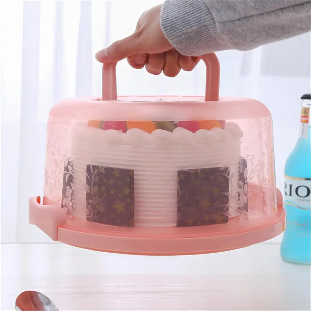 Round-Plastic-Cake-Carrier-Box-Cake-Plate-Holder-with-Lockable-Lid ...