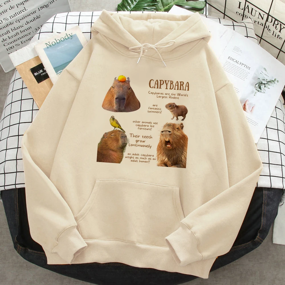 Capybara-hoodies-women-Kawaii-graphic-sweat-y2k-Fleece-pulls ...