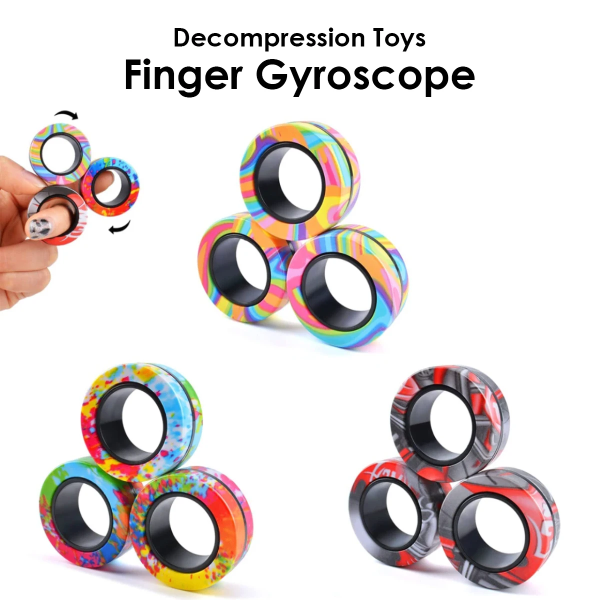 3Pcs-Magnetic-Rings-Fidget-Toy-Set-Adult-Fidget-Magnets-Spinner-Rings ...