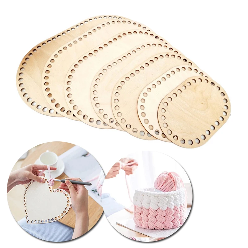 Various sizes Natural Wooden Basket Bottom Crochet Bag Base for DIY ...