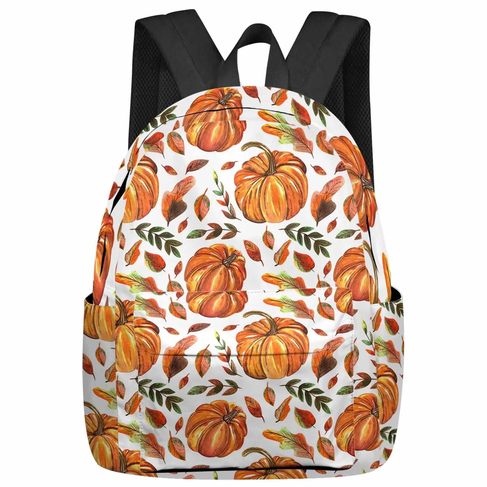 Autumn-Thanksgiving-Orange-Pumpkin-Leaves-Backpacks-Teenagers-Student ...