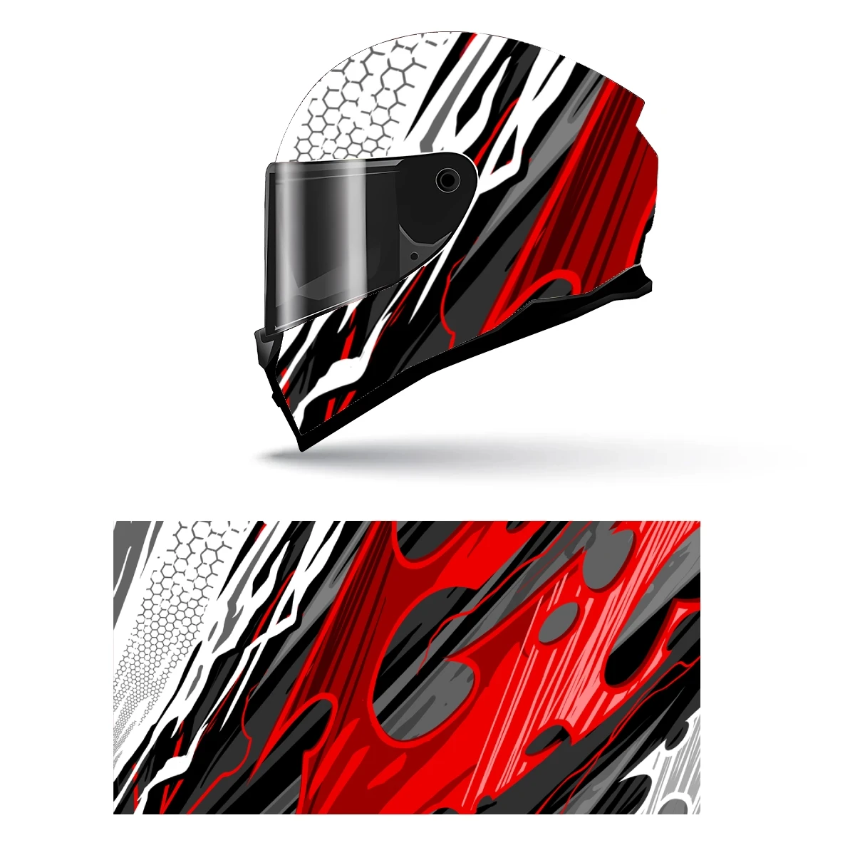 Abstract Racing Stripes Full Helmet Wrap Sticker Motorcycle Helmet ...
