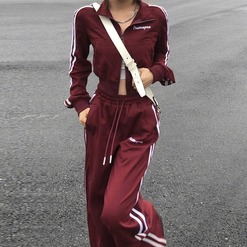 Y2K-Kpop-Tracksuit-Pant-Sets-Women-Korean-Fashion-Two-Piece-Set-Wide ...