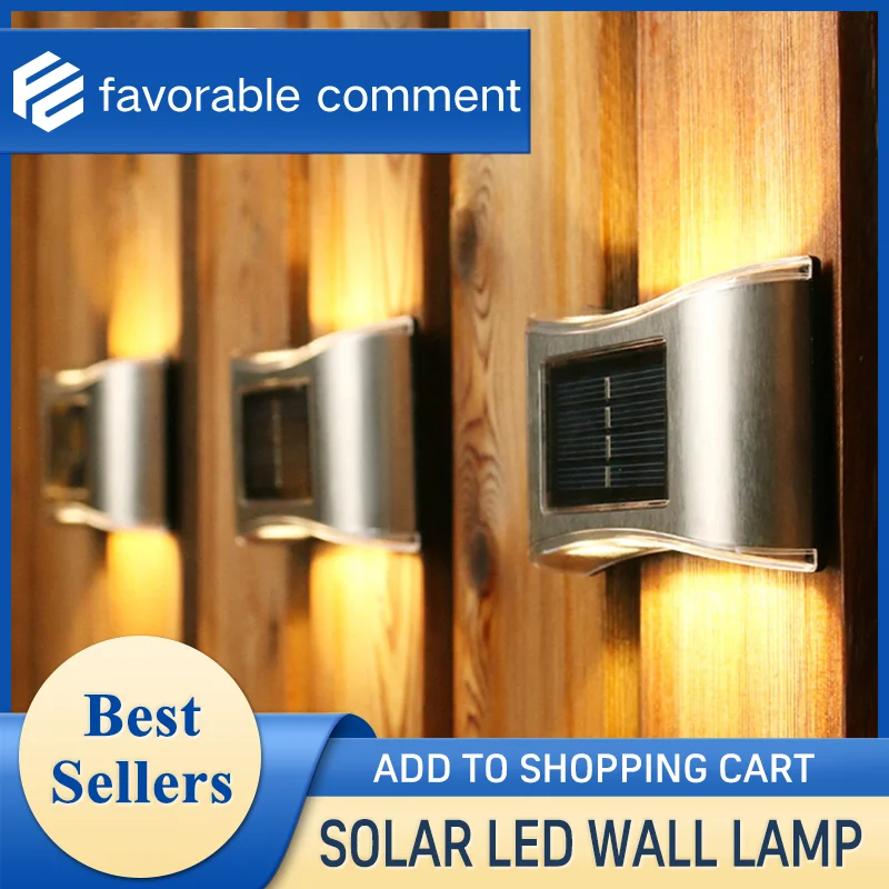 6LED Solar Wall Light Outdoor Waterproof Home Patio Garden Arrangement ...