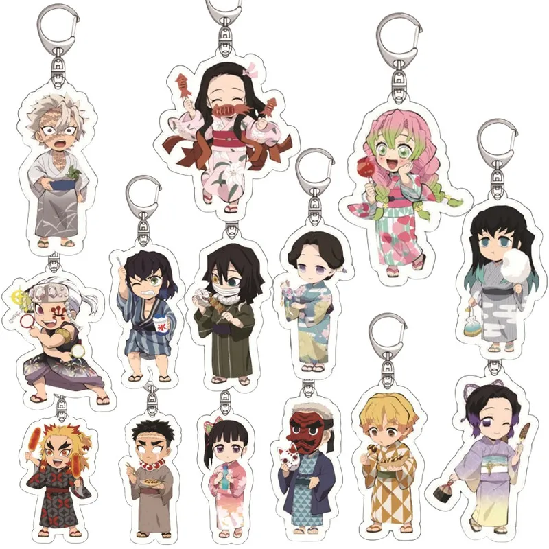 Llavero-acr-lico-de-serie-de-fiesta-perif-rica-de-Anime-Demon-Slayer ...