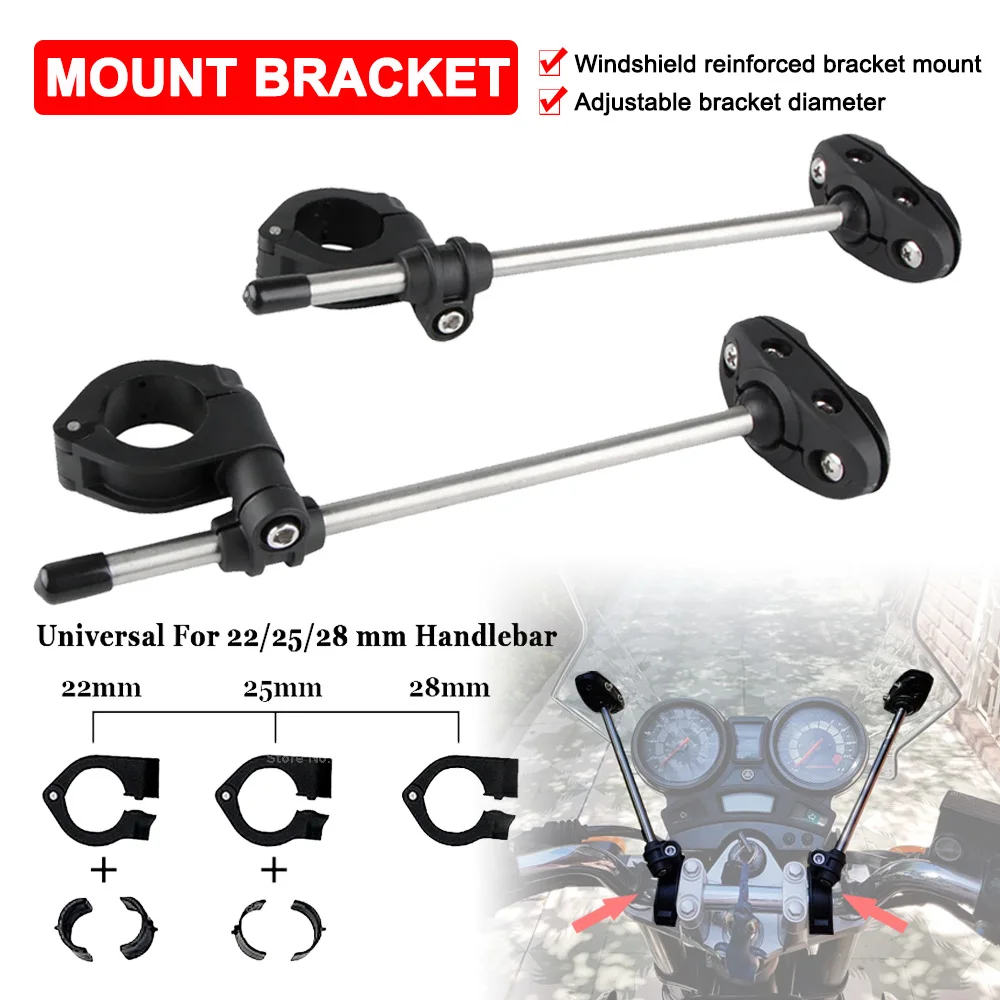 Motorcycle-Windshield-Mount-Bracket-Kit-Adjustable-Universal-Street ...