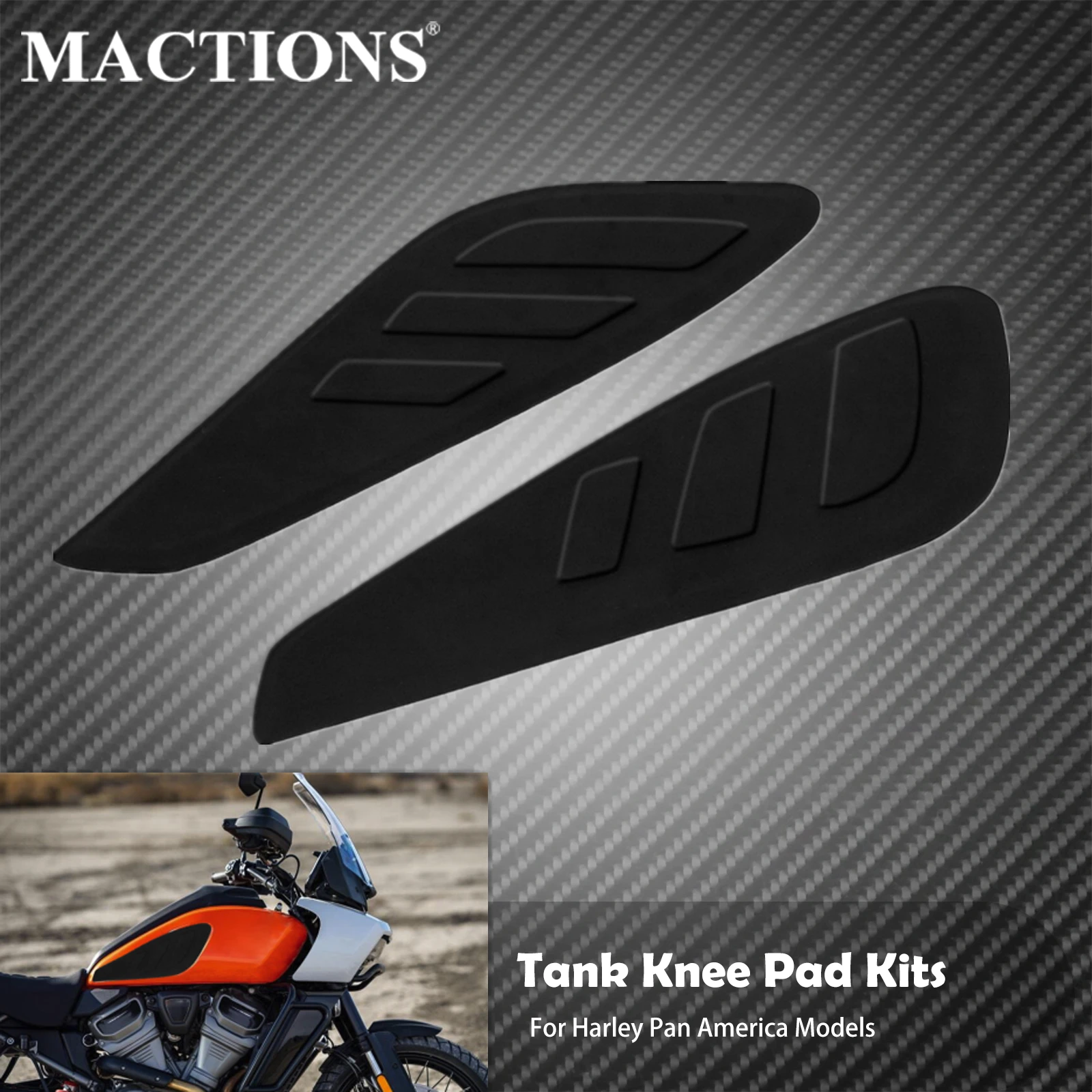 Motorcycle Black Tank Knee Pad Sticker Kit For Harley Pan America ...
