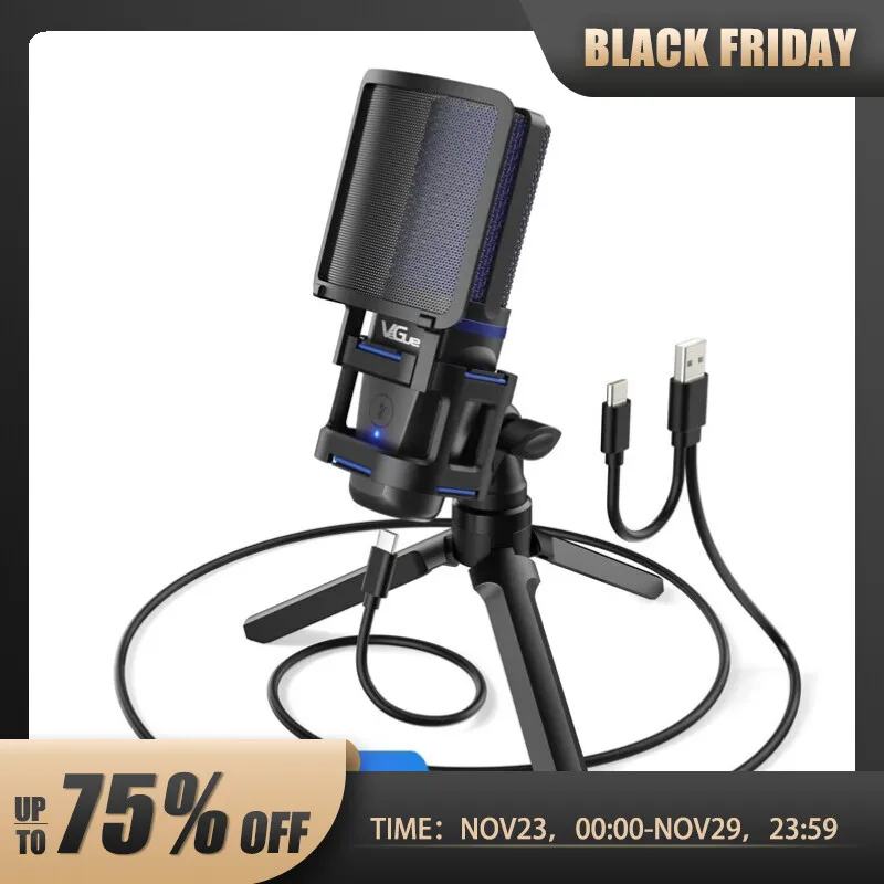 Professional-USB-Desktop-Microfone-Stand-Condensador-Jogo-Mic-Mic-para ...