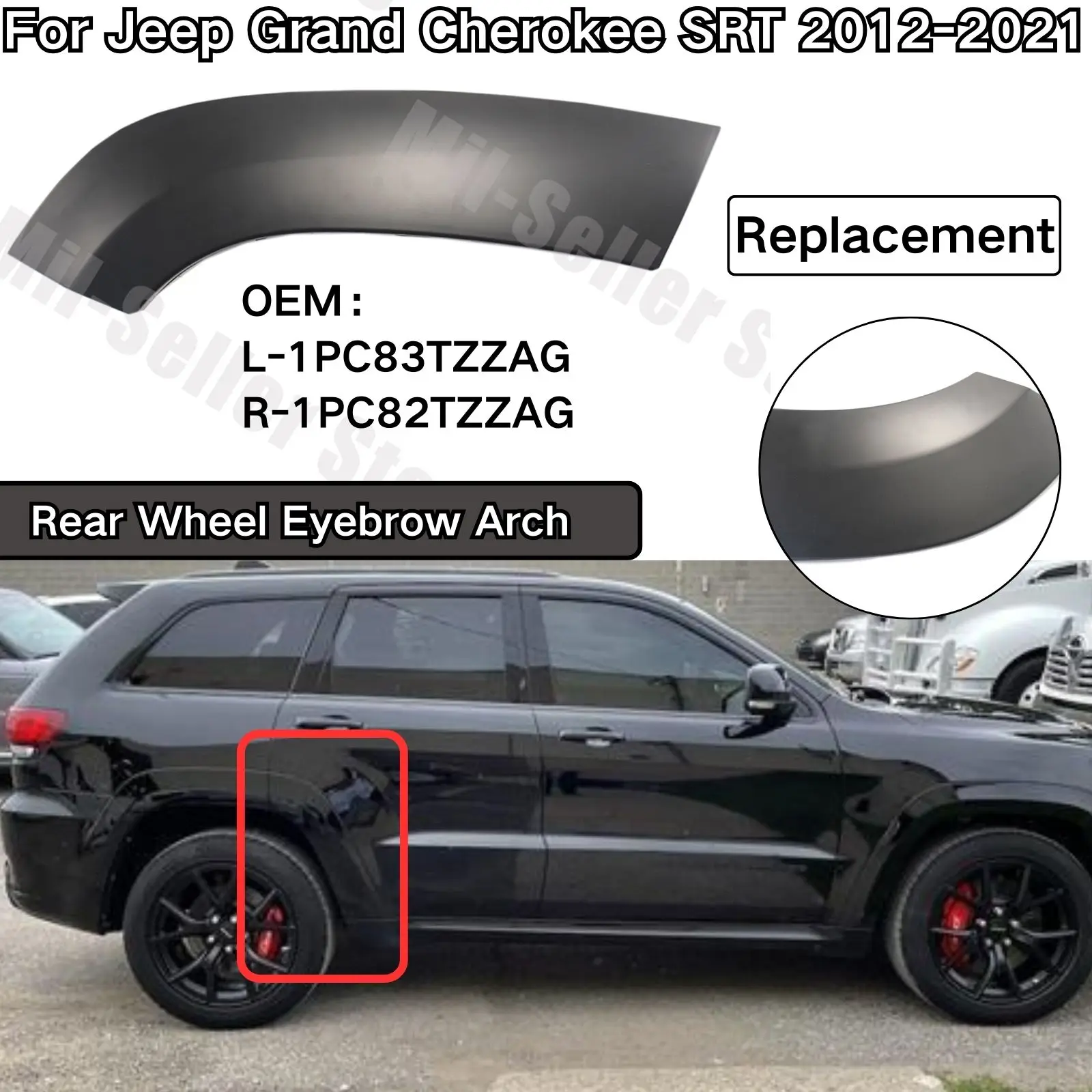 Rear Wheel Eyebrow Arch Front Part For Jeep Grand Cherokee SRT 2012 ...