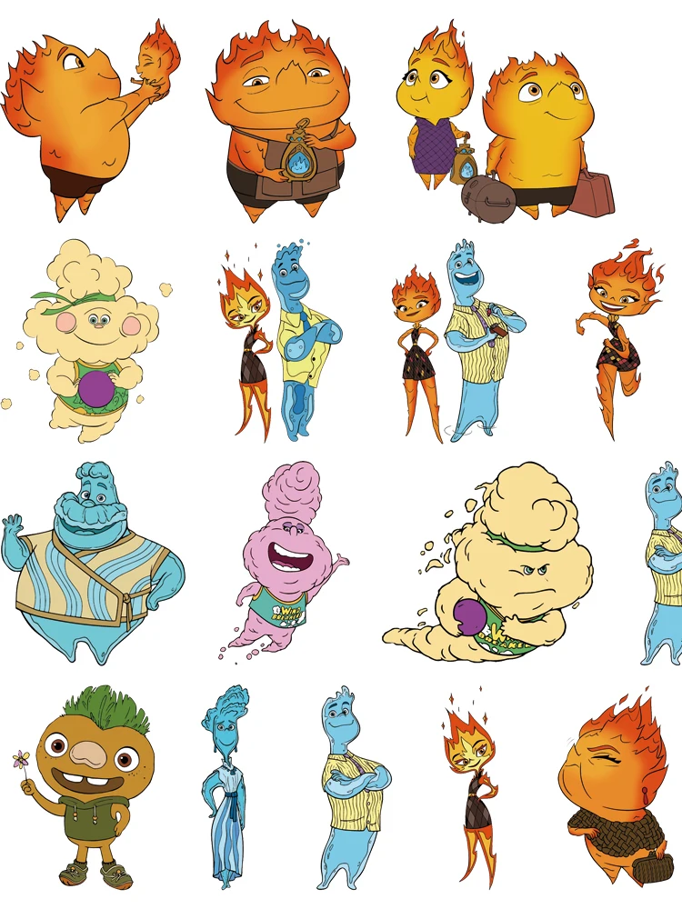Disney-movies-Elemental-Clothing-patches-small-thermo-stickers-for ...