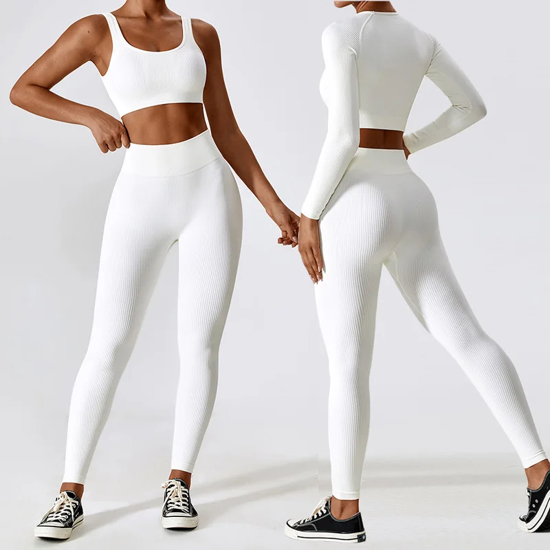 White-Seamless-Yoga-Set-Fitness-Suit-Women-Gym-Sets-Workout-Sportswear ...