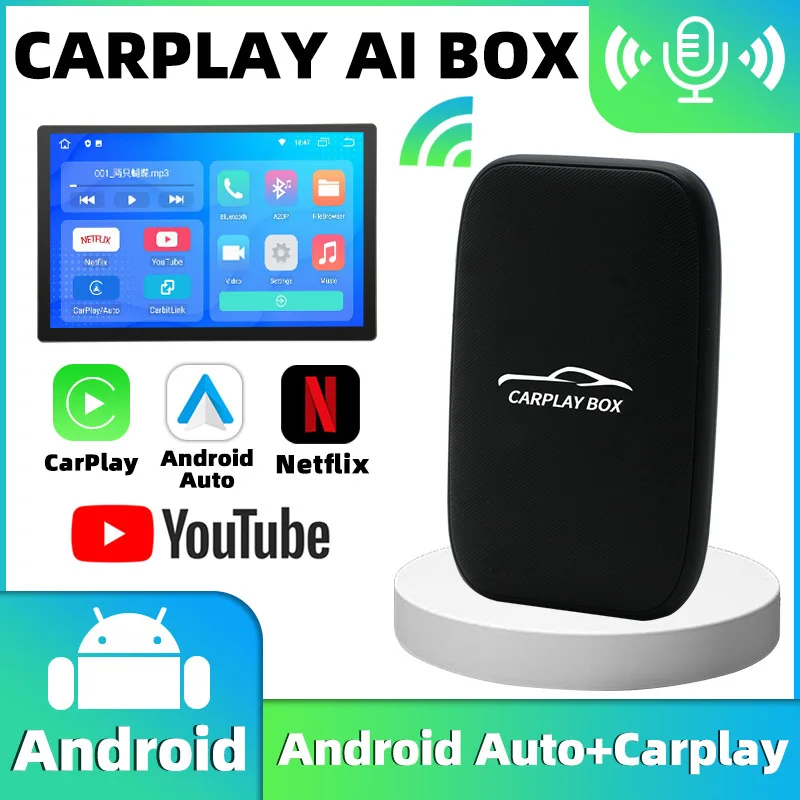 Mini-Ai-Box-Andoroid-Wireless-CarPlay-Android-Auto-YouTube-Netflix-personalizza-multimediale-per ...