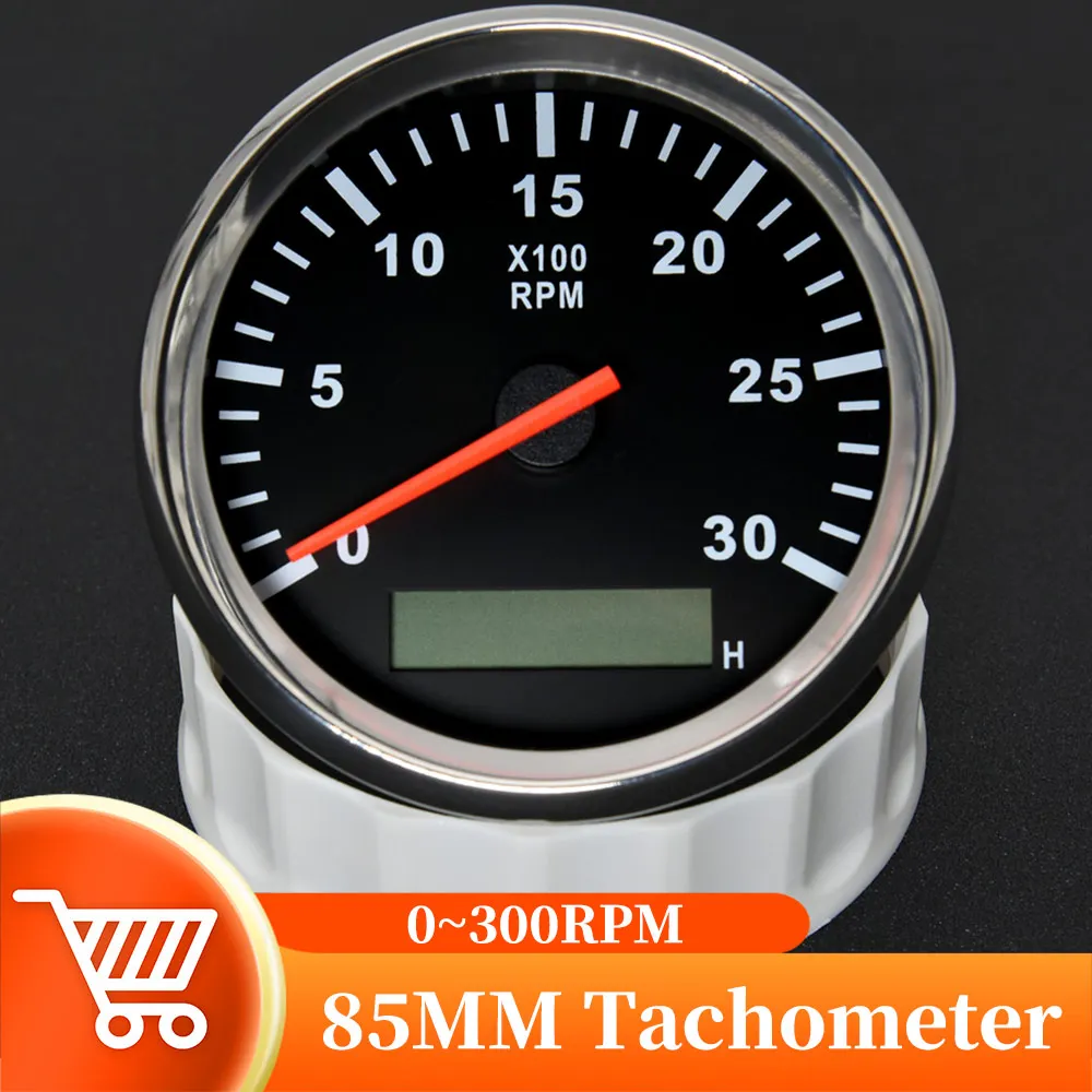 3000RPM Tachometer LCD เครื่องวัดความเร็วรอบ85MM เบนซินดีเซลเครื่องยนต์ ...