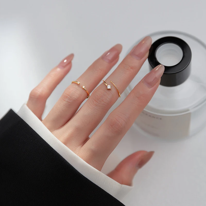 925-Sterling-Silver-Simple-Cute-Small-Zircon-Finger-Ring-for-Women ...