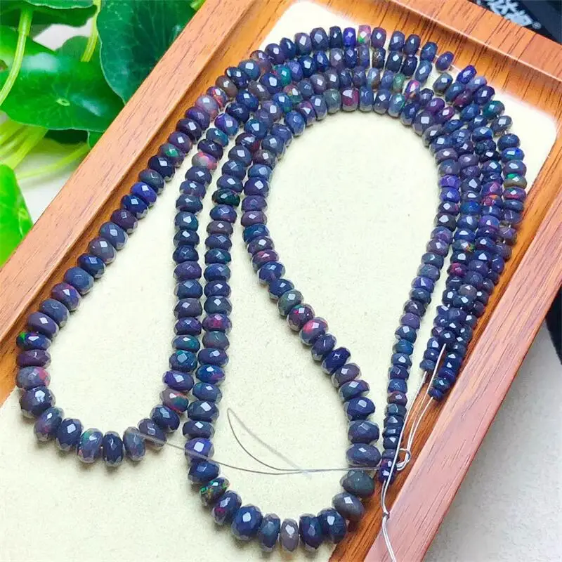 Natural-Preto-Opal-Colar-e-Pulseira-Contas-Redondas-Beleza-Moda ...