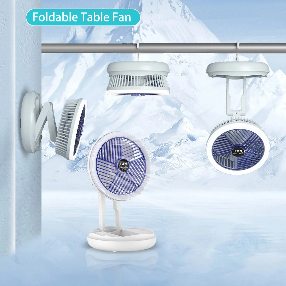 Wireless Folding Table Fan USB Rechargeable Portable Cooling Fan ...