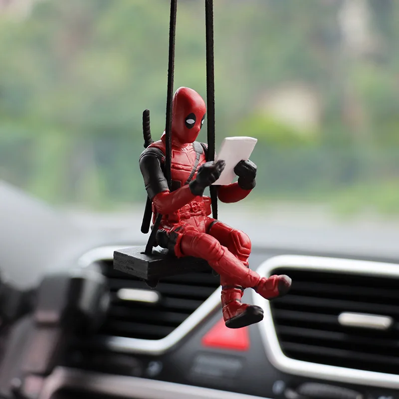 Deadpool-Cartoon-Car-Rearview-Mirror-Pendant-Read-A-Book-SUCK-IT-Car ...