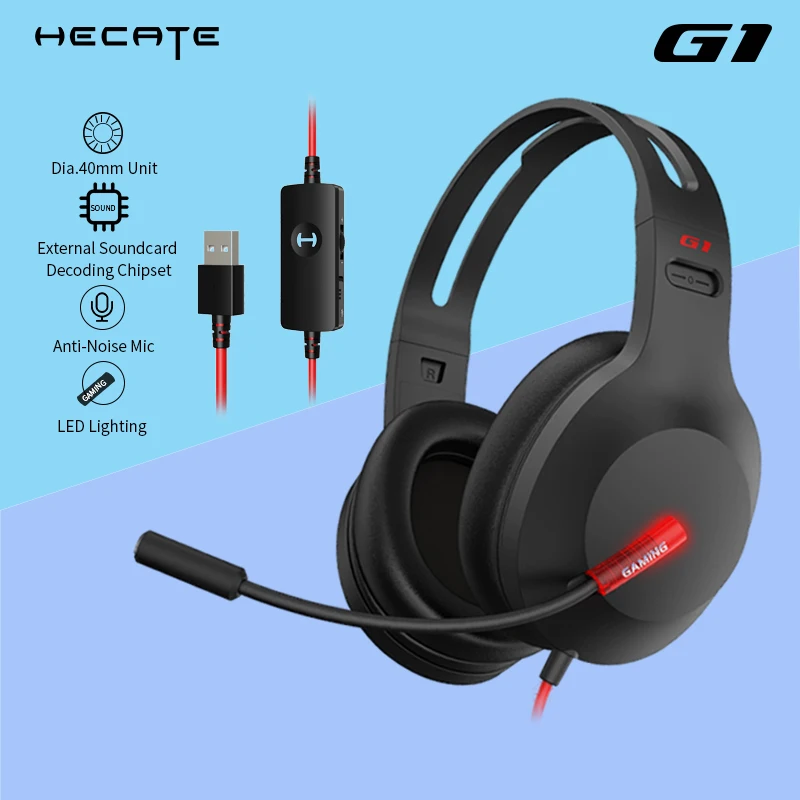 Edifier hecate g1 gaming headset 40mm driver usb com fio fones de ...