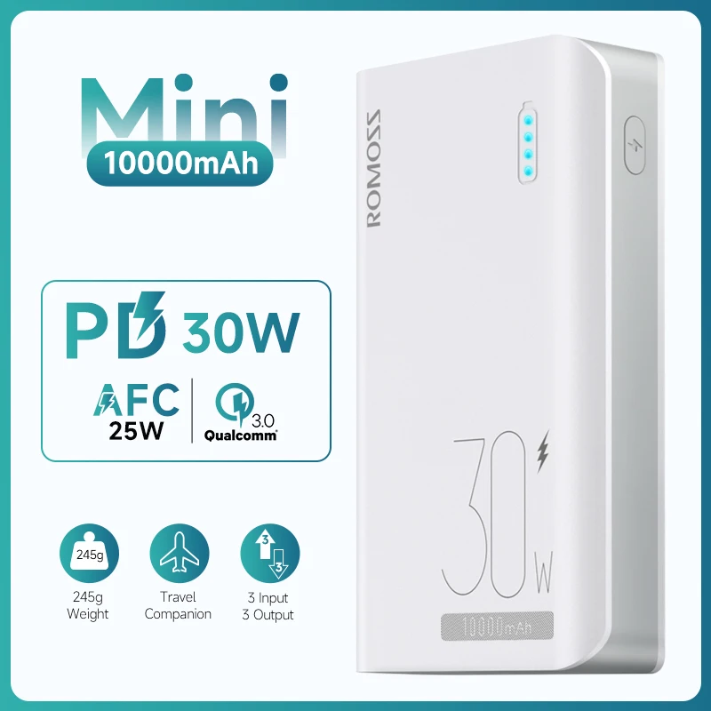ROMOSS Sense4S Pro Power Bank 30W Fast Charge 10000mAh Poverbank ...