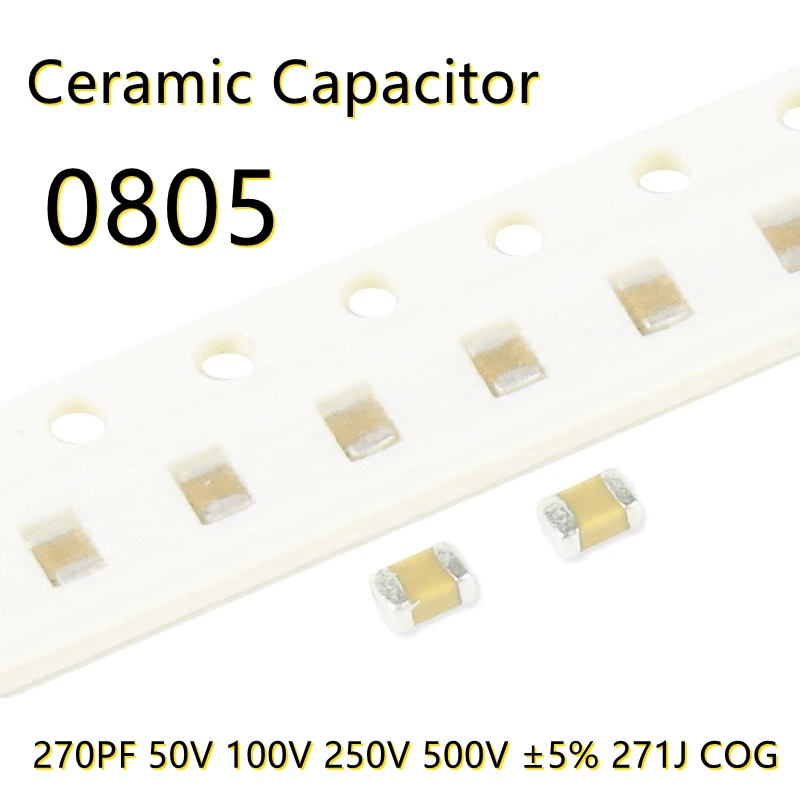 50pcs SMD 0805 270PF 50V 100V 250V 500V ±5% 271J COG Ceramic Capacitors ...