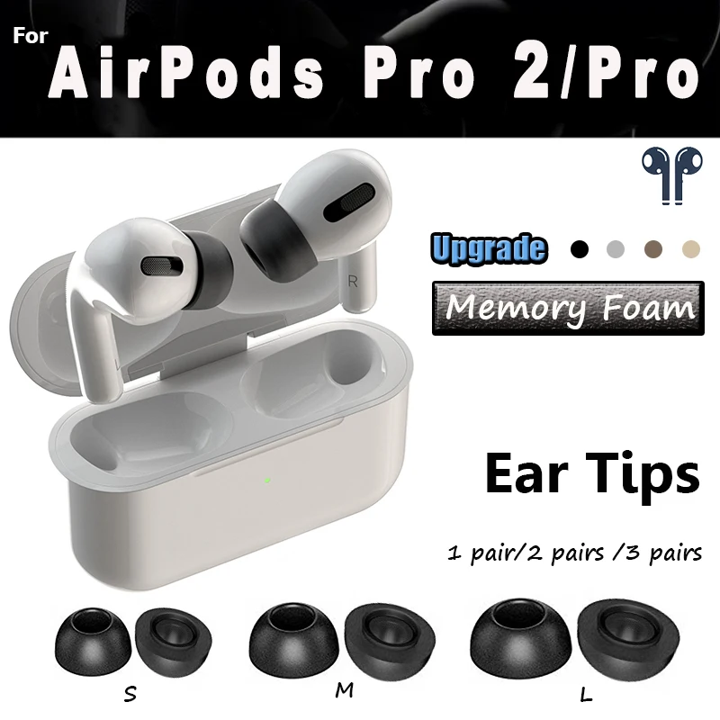 For-Apple-AirPods-Pro-2-Memory-Foam-Tips-Eartips-Replacement-Earbuds ...