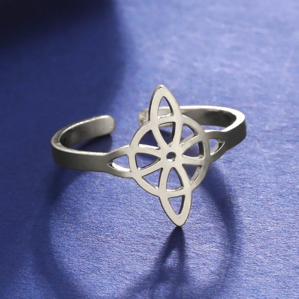 Dawapara-Witch-Knot-Ring-for-Women-Stainless-Steel-Adjustable-Finger ...