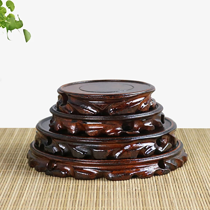 Wooden-Pedestal-Display-Stand-Solid-Wood-Carving-Handicraft-Decorative ...